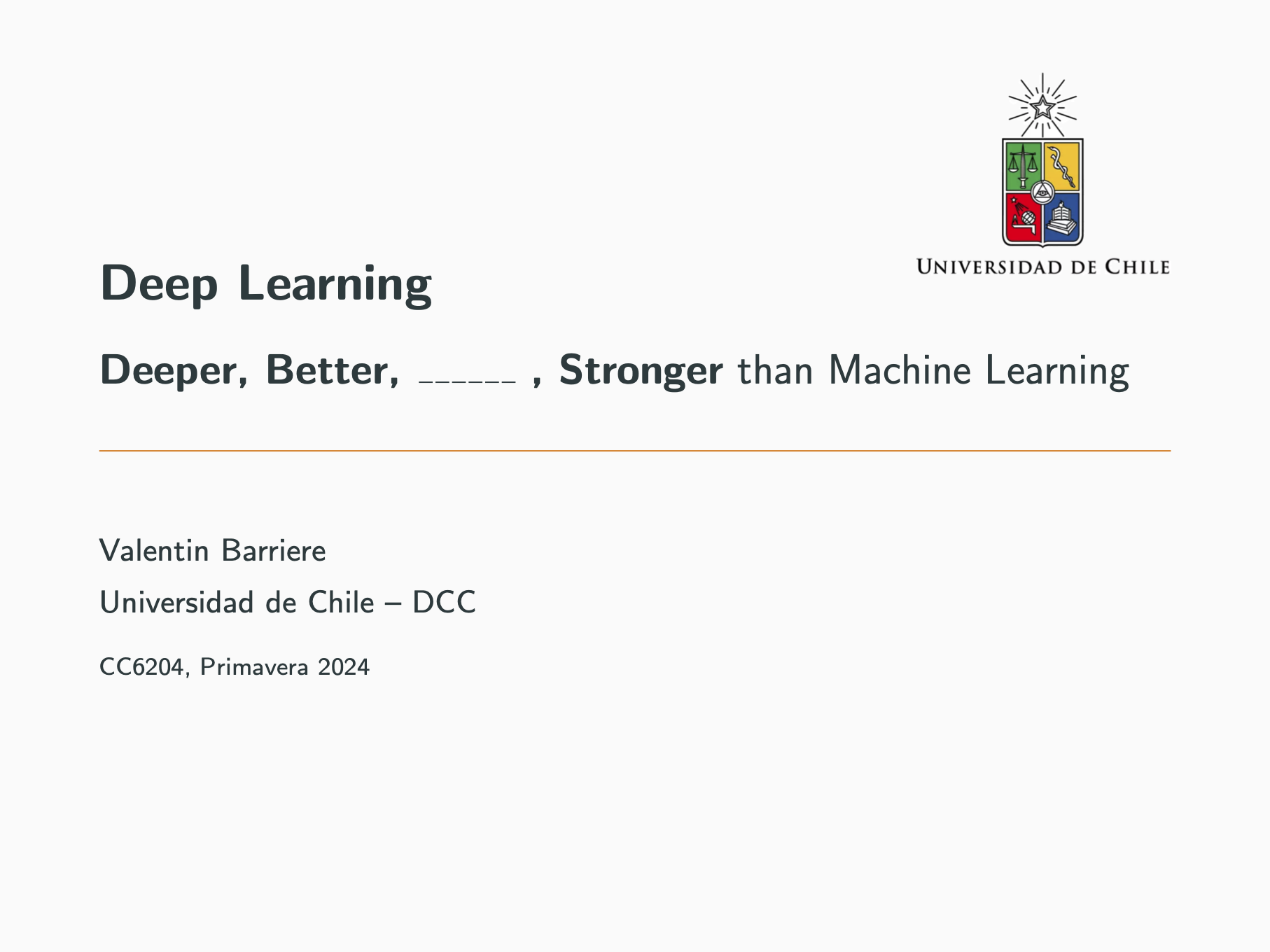 Deep Learning | Valentin Barriere